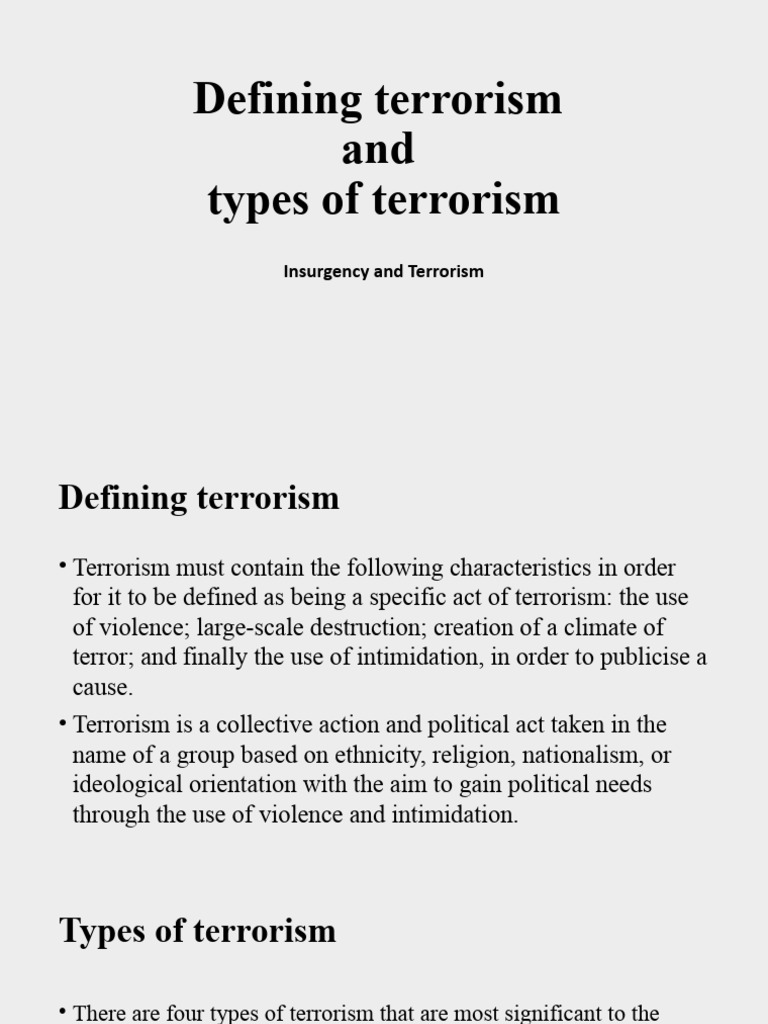 Types and Definitions of Terrorism | PDF | Extremism | Religious Violence