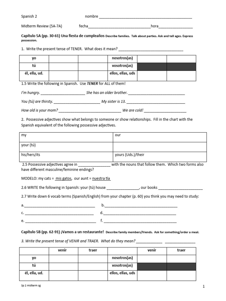 sp 2 midterm sg | PDF | Grammar | Syntax