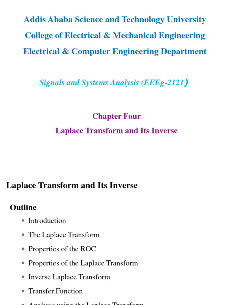 05-Laplace Transform and Its Inverse | PDF | Laplace Transform | Calculus