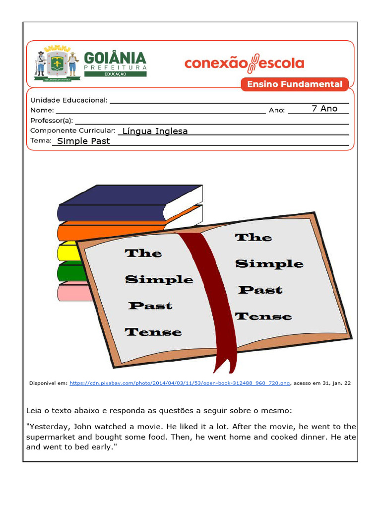 Atividade 1 -Simple Past | PDF