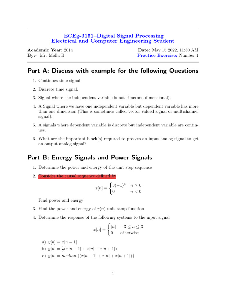 Digital Signal Processing | PDF | Discrete Time And Continuous Time ...