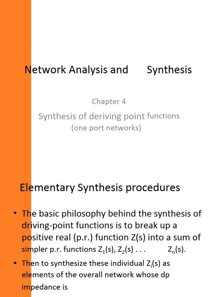 Synthesis of Driving Point Functions | PDF | Electrical Impedance ...