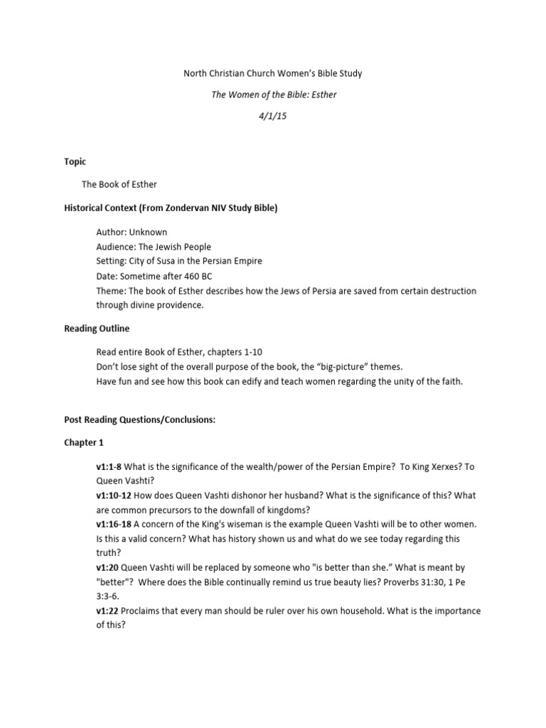 Esther Bible Study Guide for Women | PDF | Book Of Esther | Esther