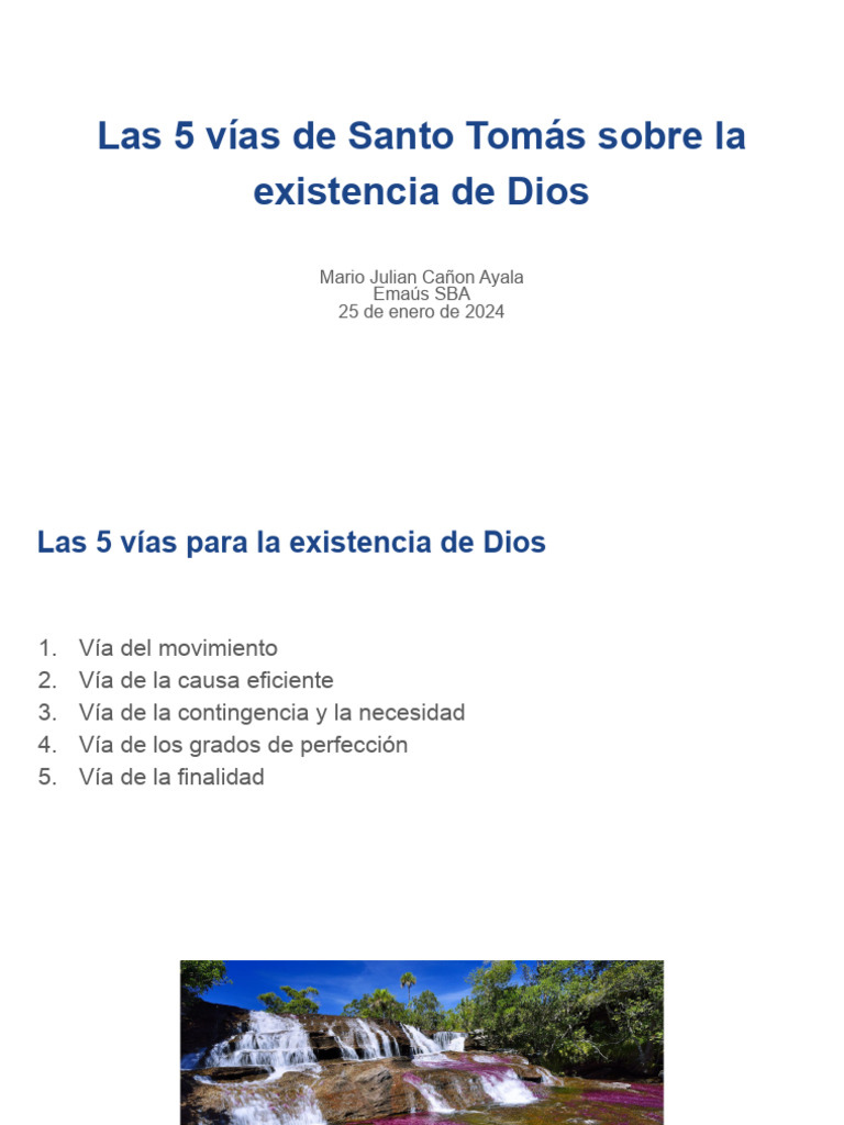 Las 5 vías de Santo Tomás sobre la existencia de Dios | PDF | Dios | Creencia religiosa y doctrina