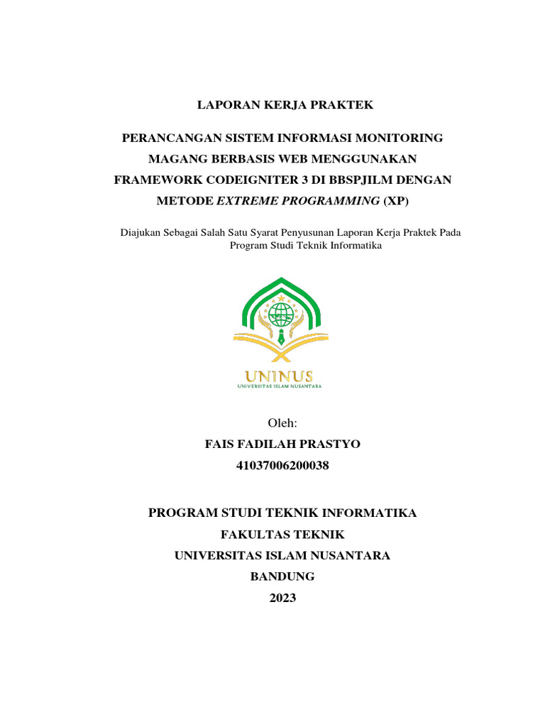 Sistem Informasi Magang BBSPJILM | PDF