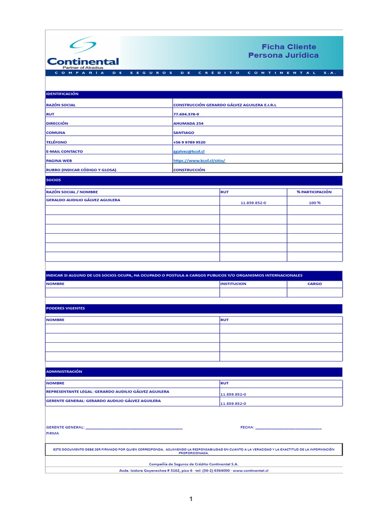 FICHA CLIENTE-Hoja1 | PDF | Negocios