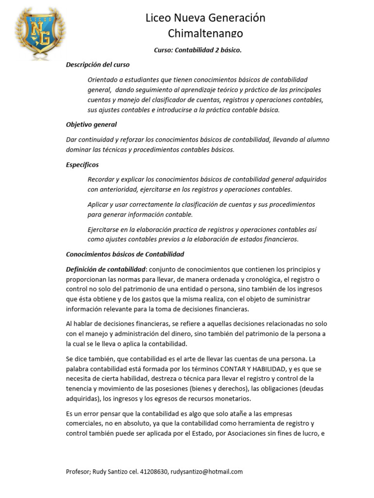 Contabilidad 2 Basico 2024 | PDF | Contabilidad | Economias