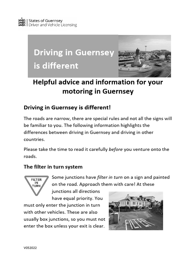 Driving in Guernsey Is Different PN Updated v052022 | PDF