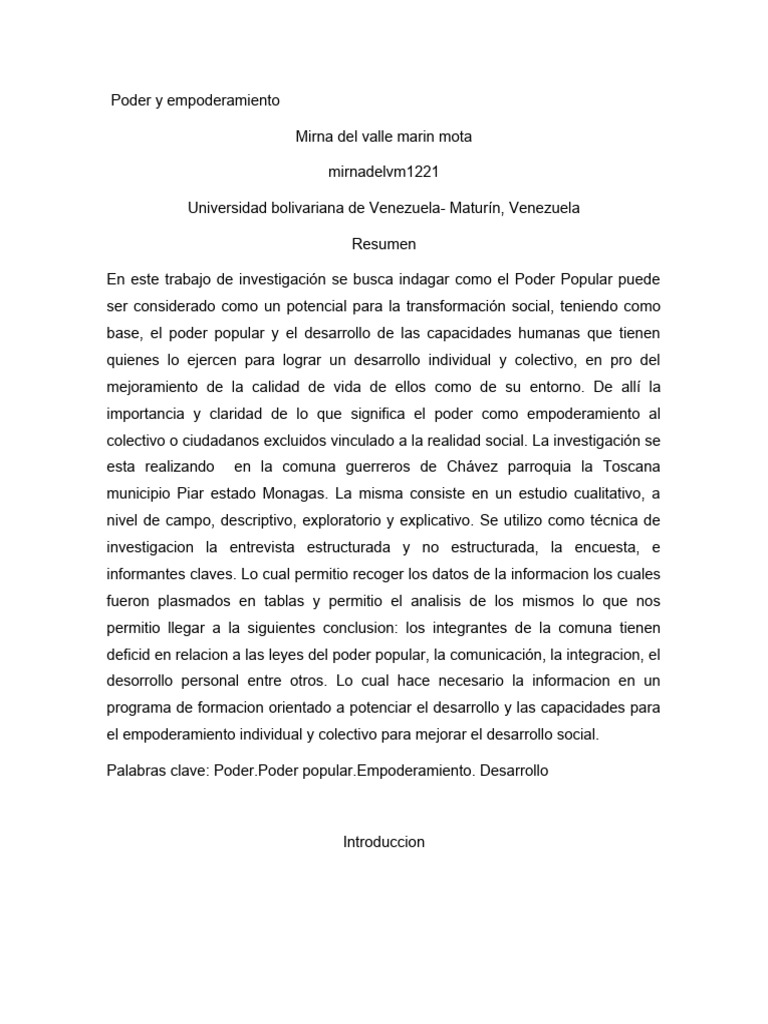 Poder y Empoderamiento (1) - 125830 | PDF | Constitución | Democracia