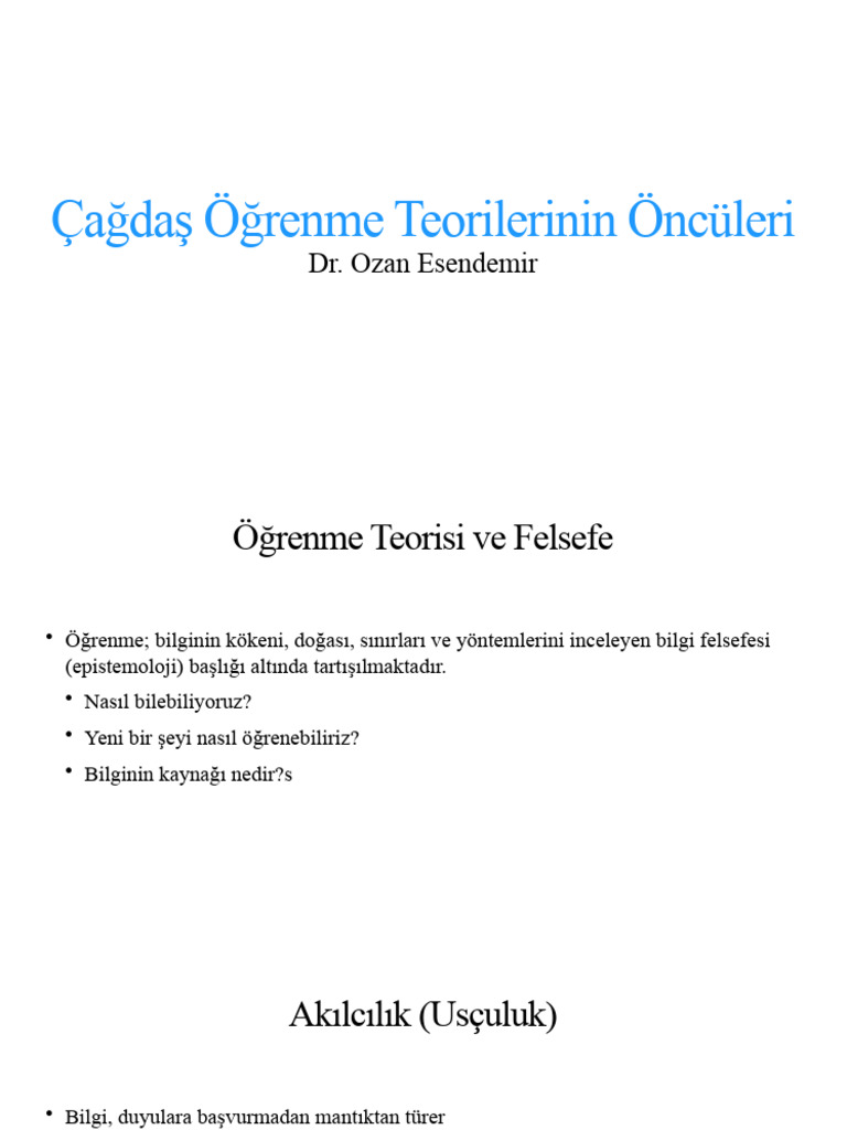 Hafta-Klasik Kuramlar | PDF