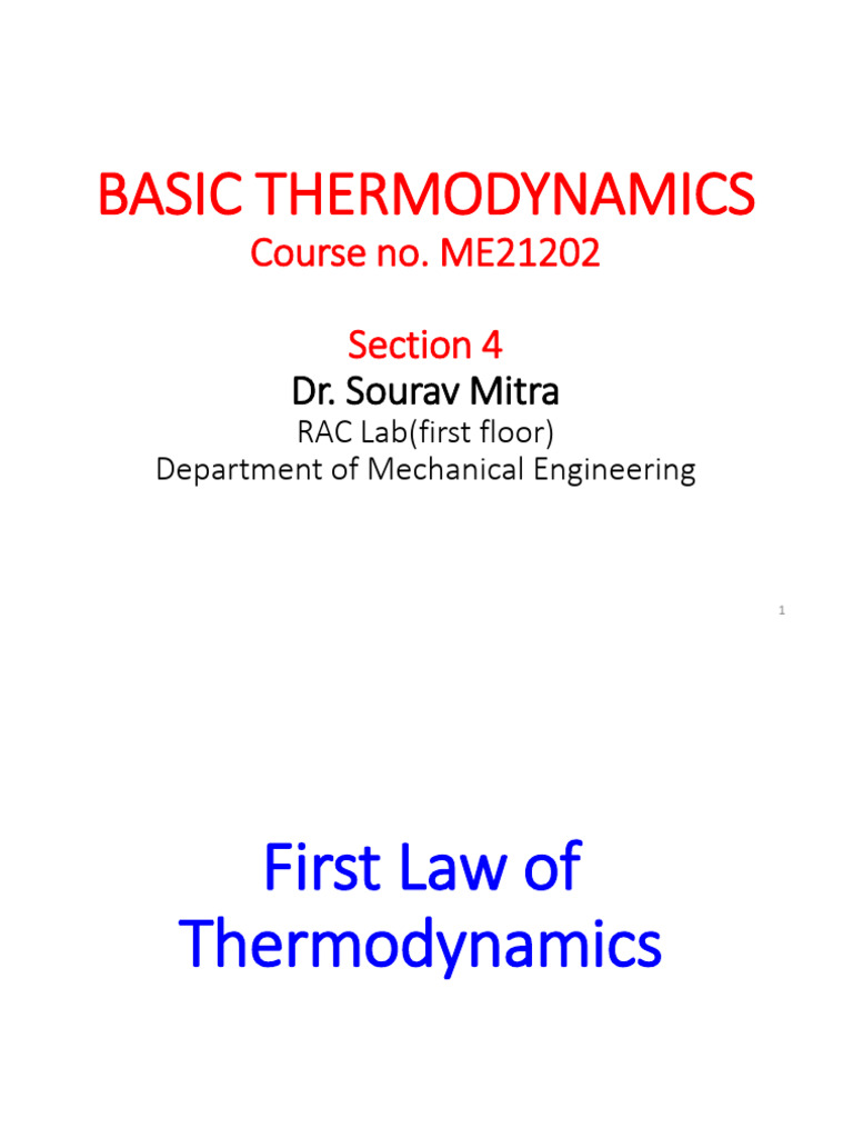 Thermodynamics First Law | PDF | Heat | Enthalpy