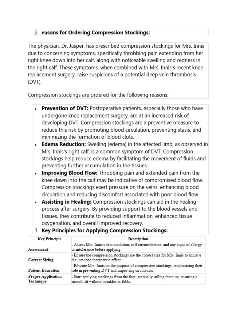 Easons For Ordering Compression Stockings | PDF | Edema | Thrombosis