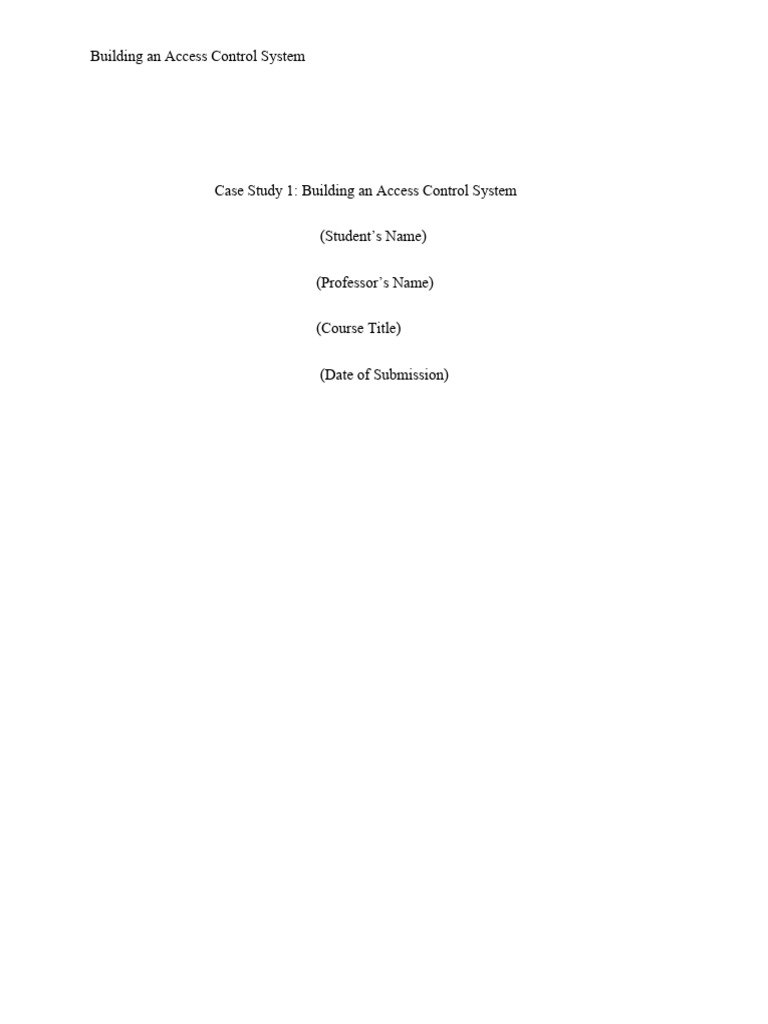 Building An Access Control System | PDF | Access Control | Information ... Building An Access Control System | PDF | Access Control | Information ...
