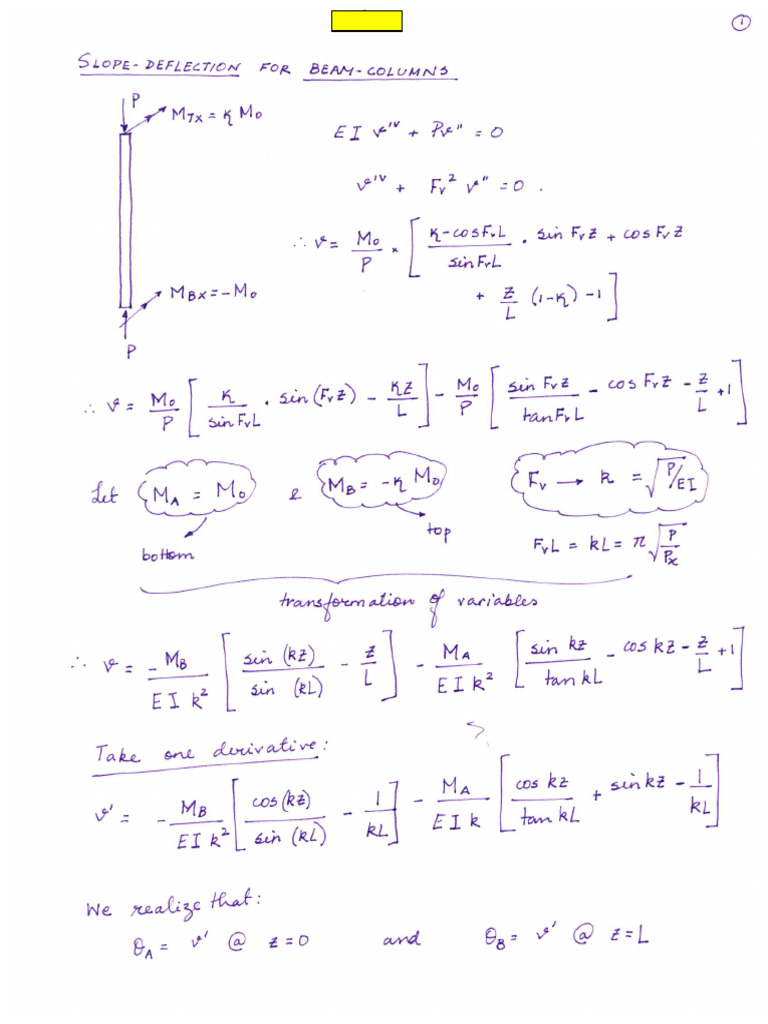 Frame Buckling Example Solution | PDF