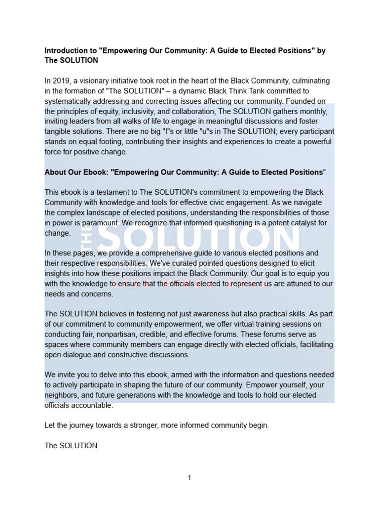 Your Vote, Your Voice: A Handbook For Black Voters by NBC-LEO | PDF