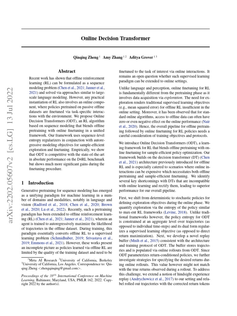 Decision Transformer Pdf Applied Mathematics Mathematics