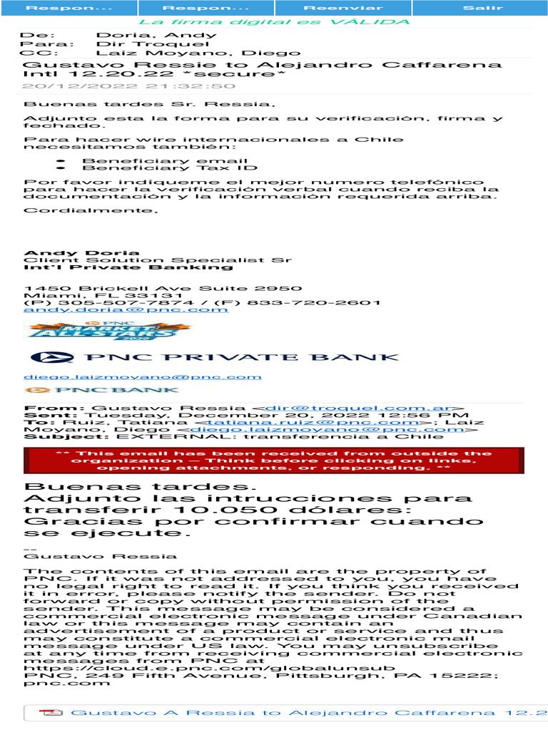 Gustavo Ressie To Alejandro Caffarena Intl 12.20. | PDF | Career & Growth