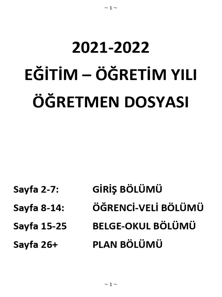 Ogretmen Dosyasi | PDF