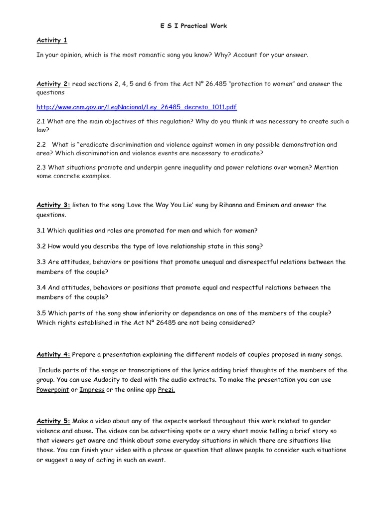 E S I Practical Work | PDF