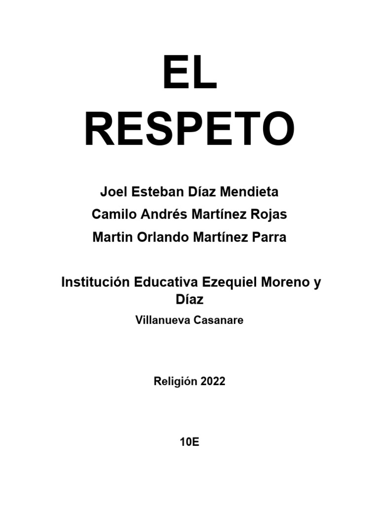 Definición y Tipos de Respeto | PDF | Tolerancia | Familia