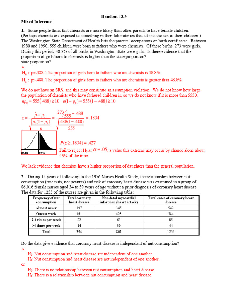 Stats Handout 13.5ans | PDF | Statistical Significance | Statistical ...