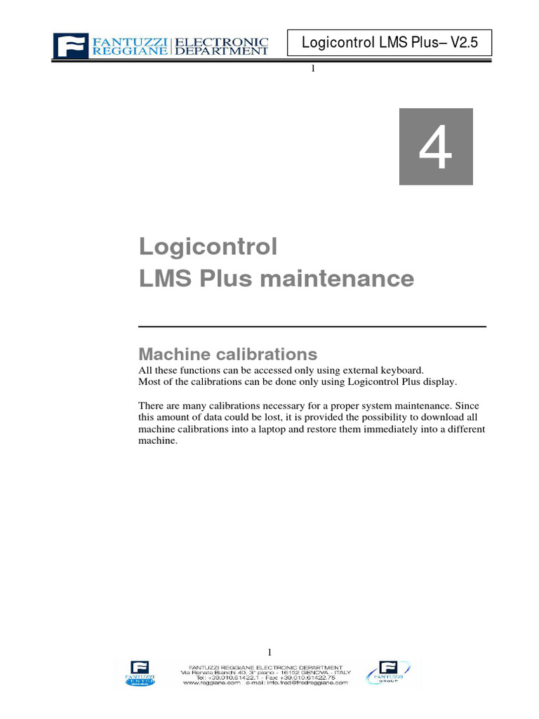 Logicontrol LMS Plus Maintenance Guide | PDF | Menu (Computing ...