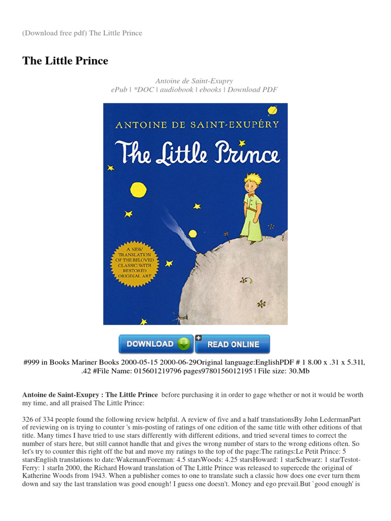 The Little Prince | PDF | The Little Prince | Paperback