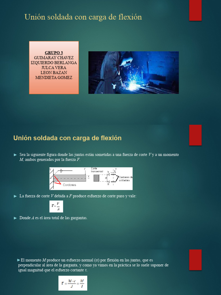 Unión Soldada: Carga de Flexión y Esfuerzos | PDF