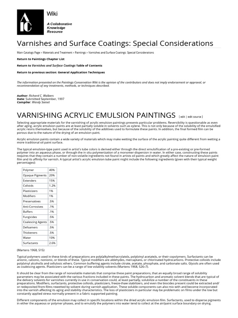 011_Special Considerations | PDF | Paint | Varnish
