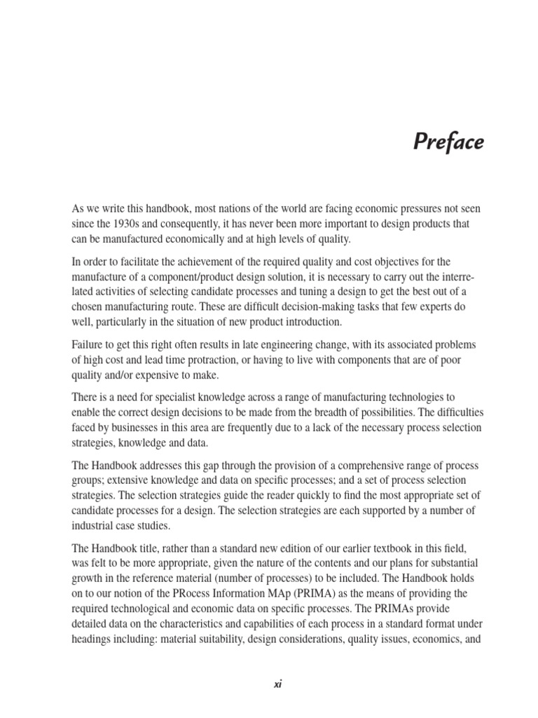 Manufacturing Process Selection Handbook | PDF | Engineering Tolerance ...