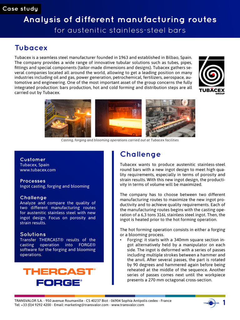 Case Study Tubacex en | PDF | Forging | Ingot