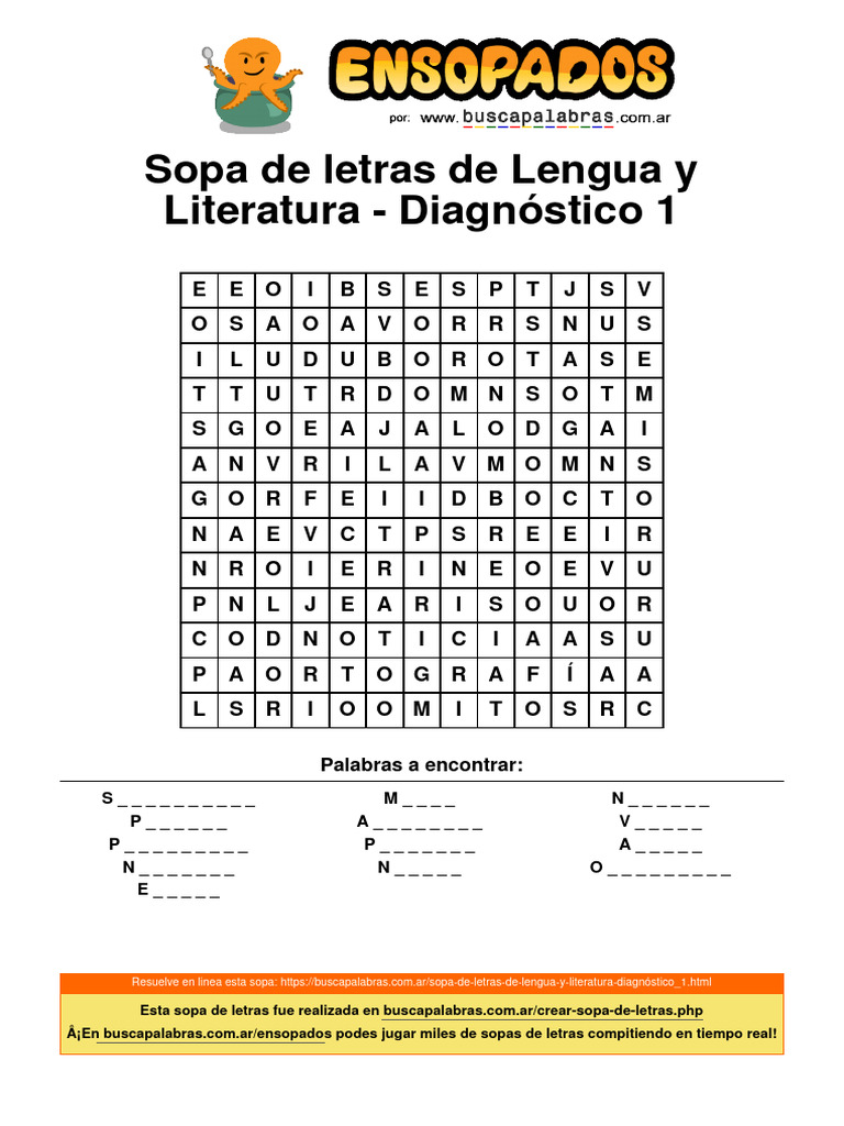 sopa-de-letras-de-lengua-y-literatura-diagnóstico_1 | PDF