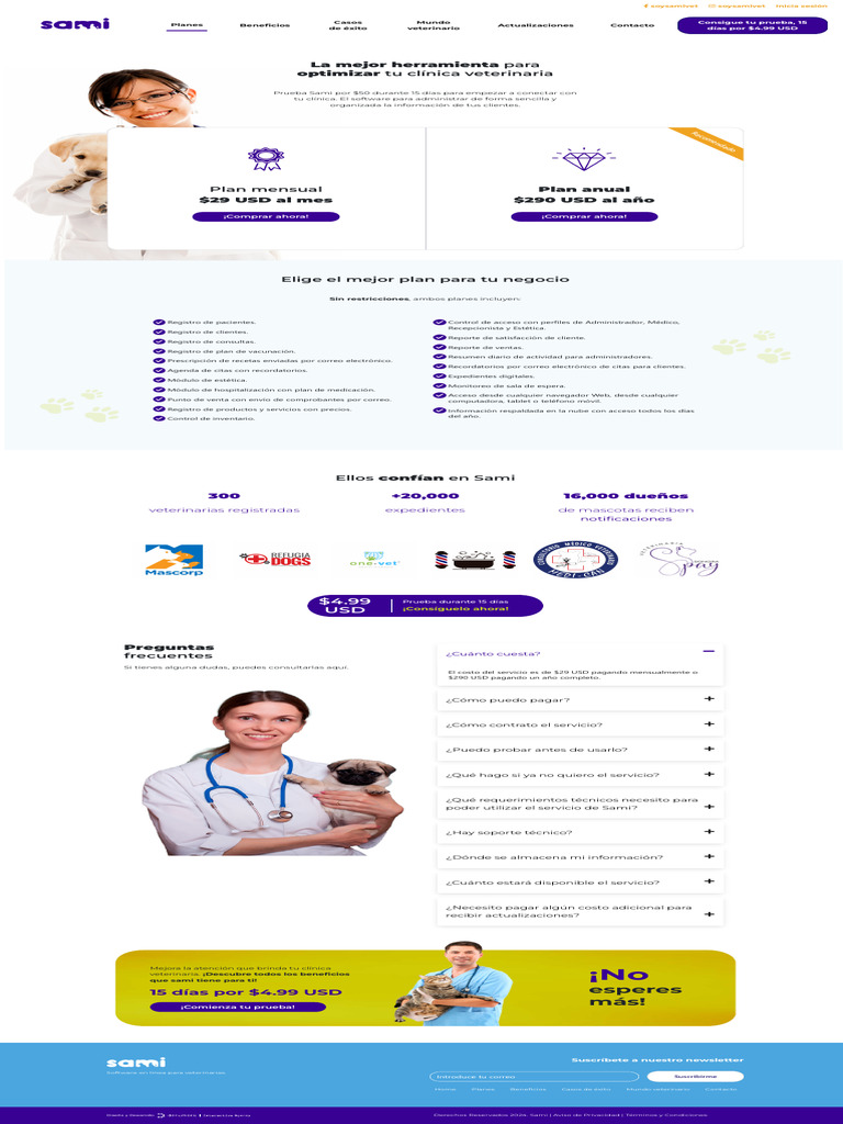 Planes y características_ Sami Software veterinario - Sami | PDF | Computación en la nube ...