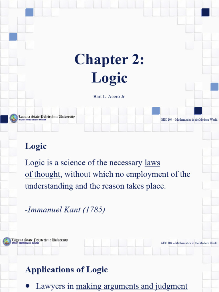 5 - Logic | PDF | Logic | Contradiction
