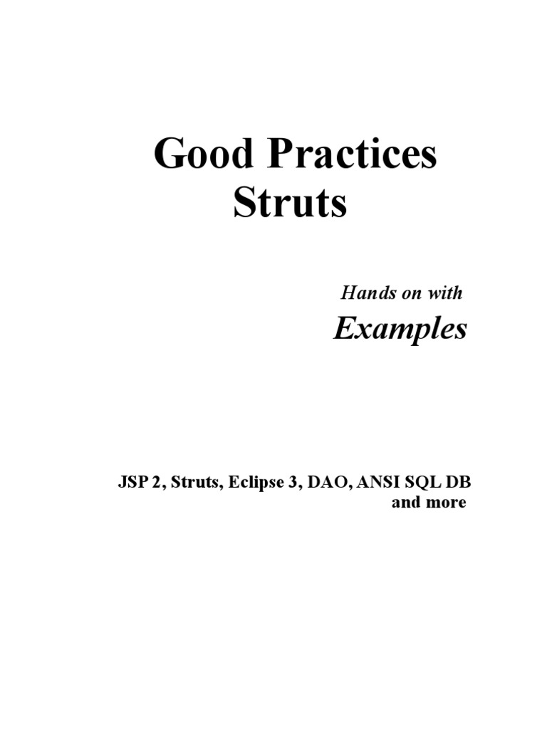 JSP 2 Struts Eclipse 3 DAO ANSI SQL DB and More With Examples | PDF | Java Server Pages | Java ...