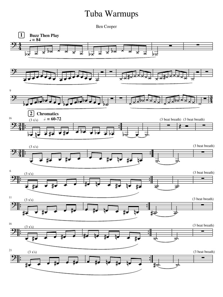 Cooper Tuba Warmups | PDF