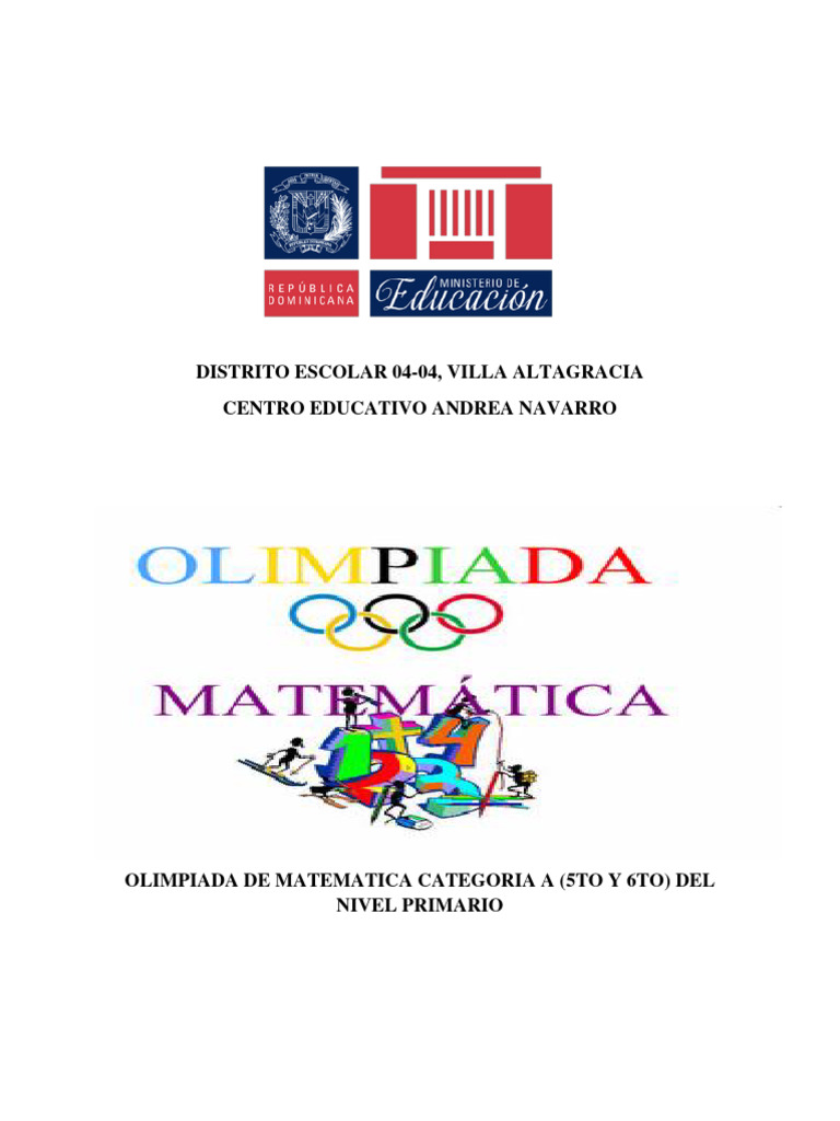 Portada Prueba de Olimpiada | PDF