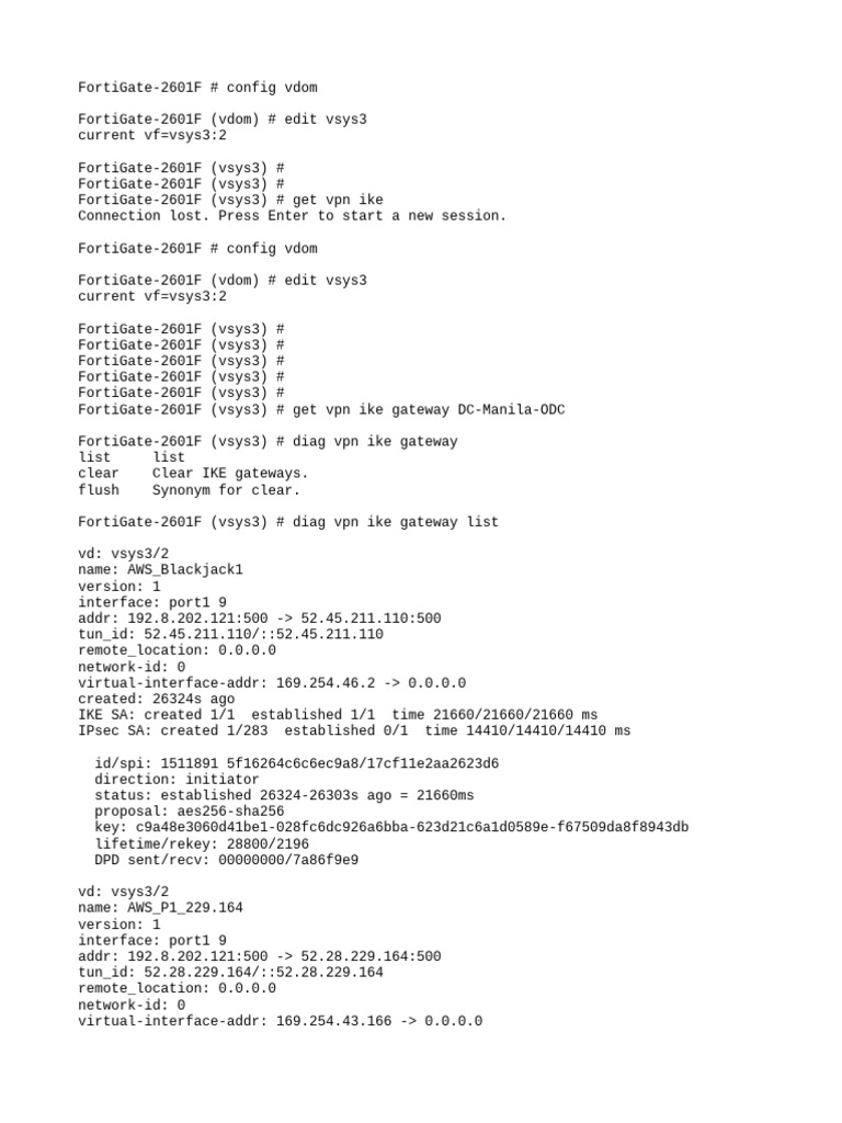 FortiGate-2601F VPN IKE Gateway Config | PDF | Cybercrime | Security Engineering