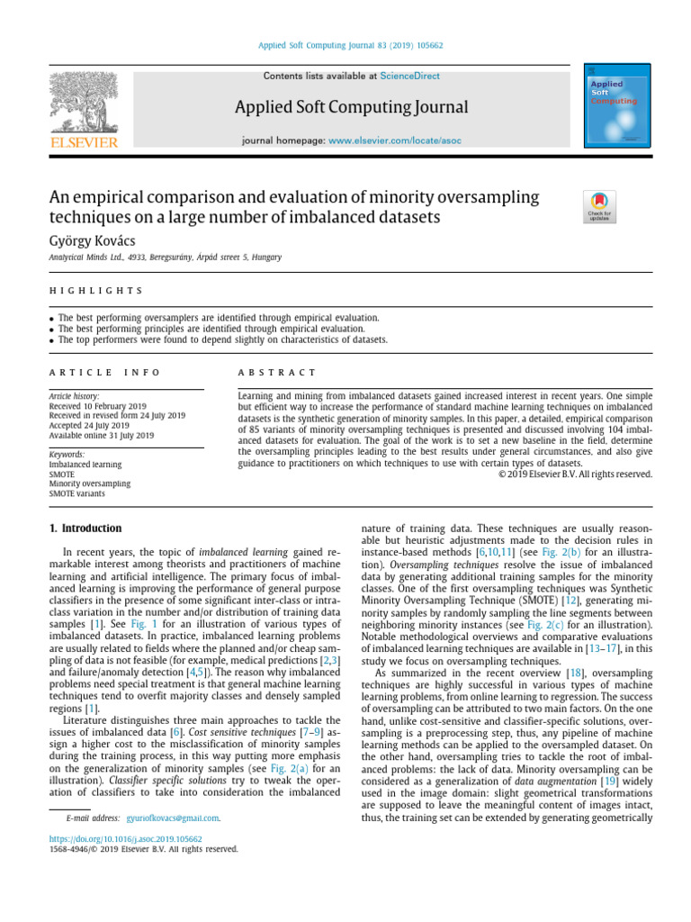 An Empirical Comparison and Evaluation of Minority Oversampling | PDF ... An Empirical Comparison and Evaluation of Minority Oversampling | PDF ...