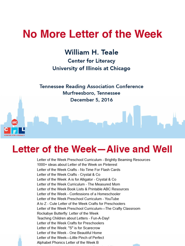 No More Letter of The Week | PDF | Writing | Literacy