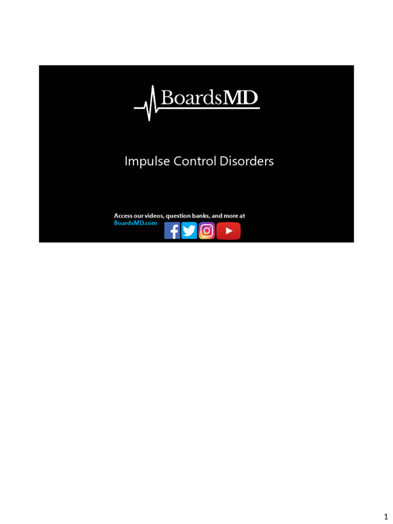 Impulse Control Disorders | PDF | Impulsivity | Mental Disorder
