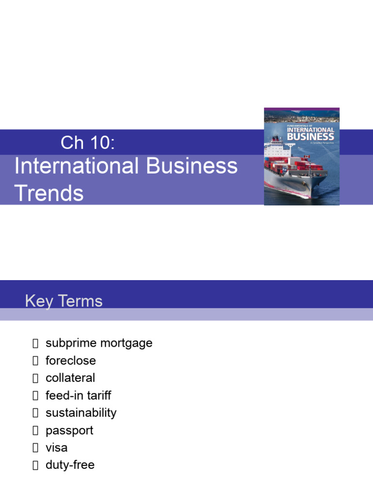 CH 10-Intl Bus Trends | PDF | Mortgage Loan | Subprime Lending