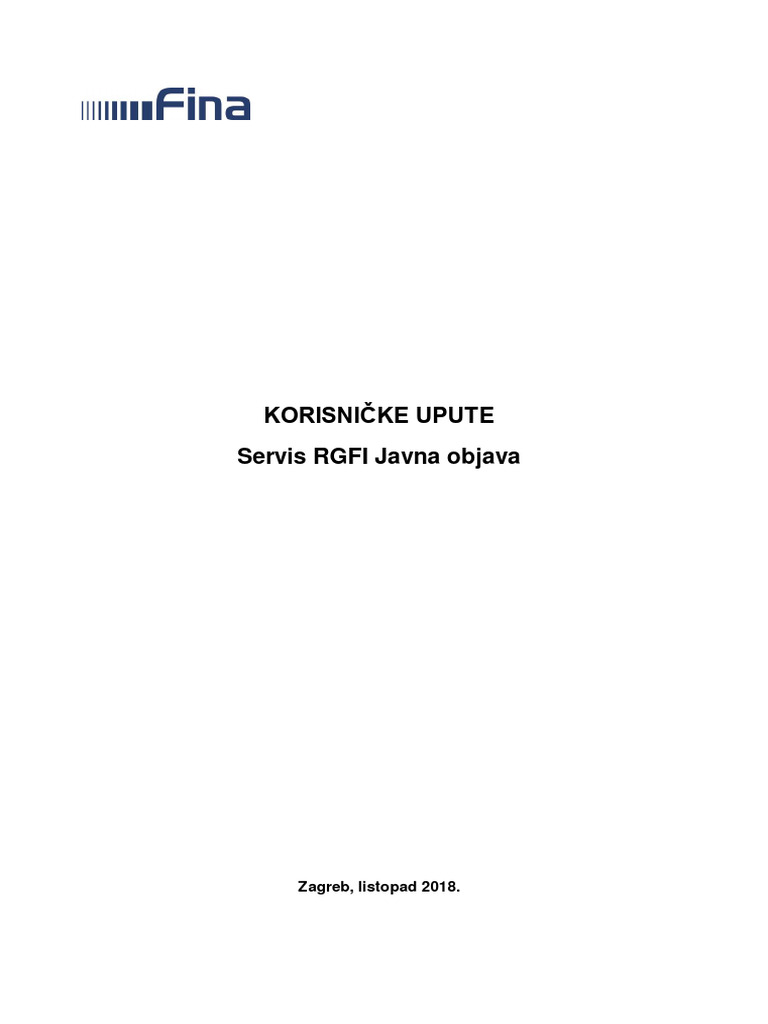 RGFI Javna Objava Korisnicke Upute | PDF