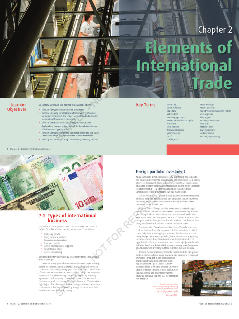 CH 2-Elements of International Trade | PDF | Investing | Franchising