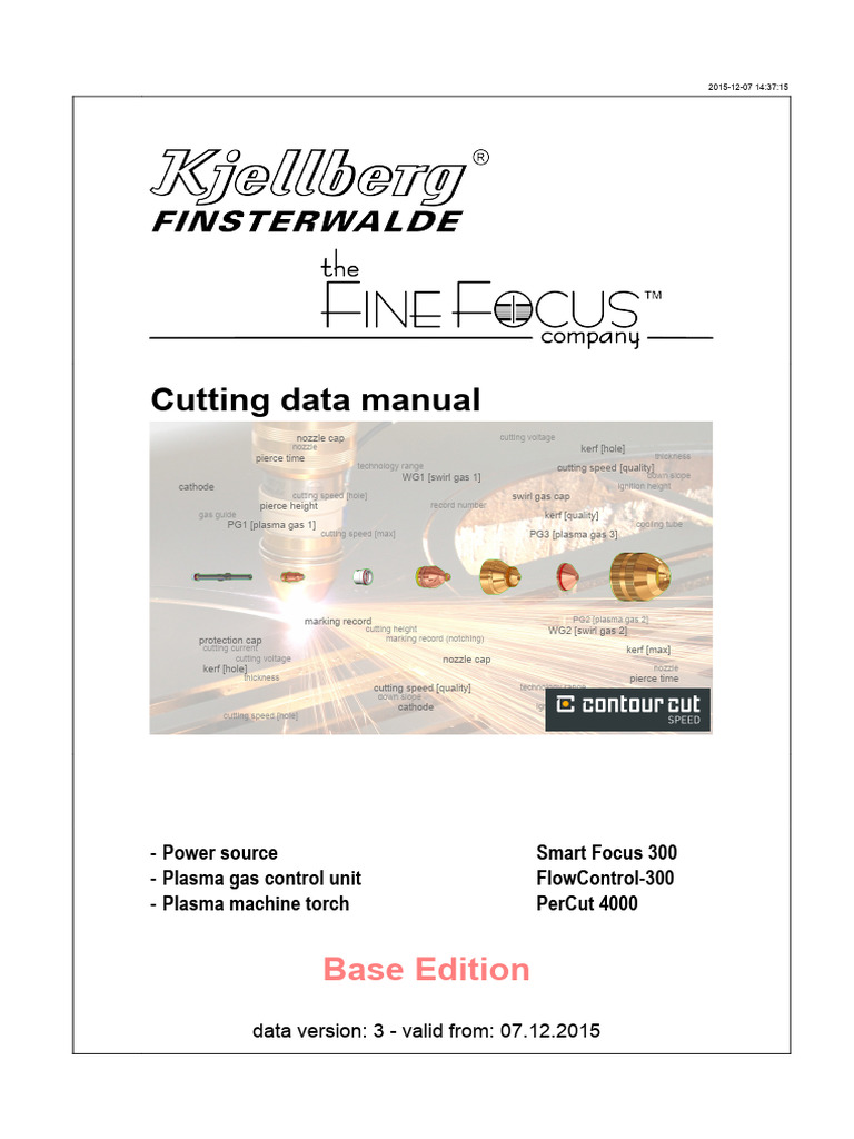 300 Cutting Data Manual Smart Focus 300+FC-300+PerCut4000 | PDF ...