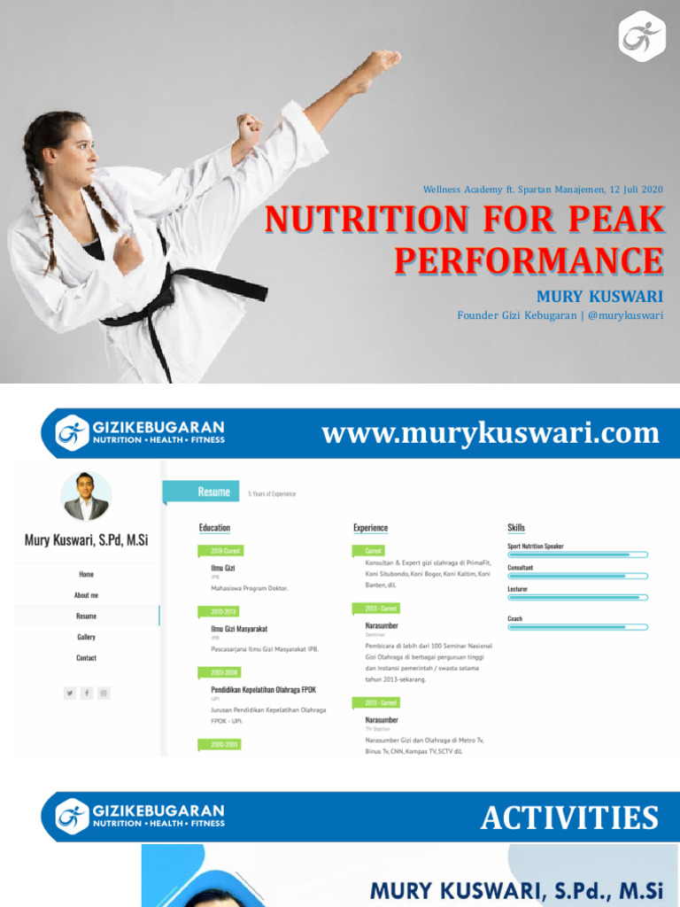 Pak Mury Gizi Olahraga | PDF | Nutrition | Diet & Nutrition