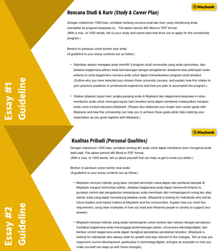 Panduan Pembuatan Essay Beasiswa | PDF