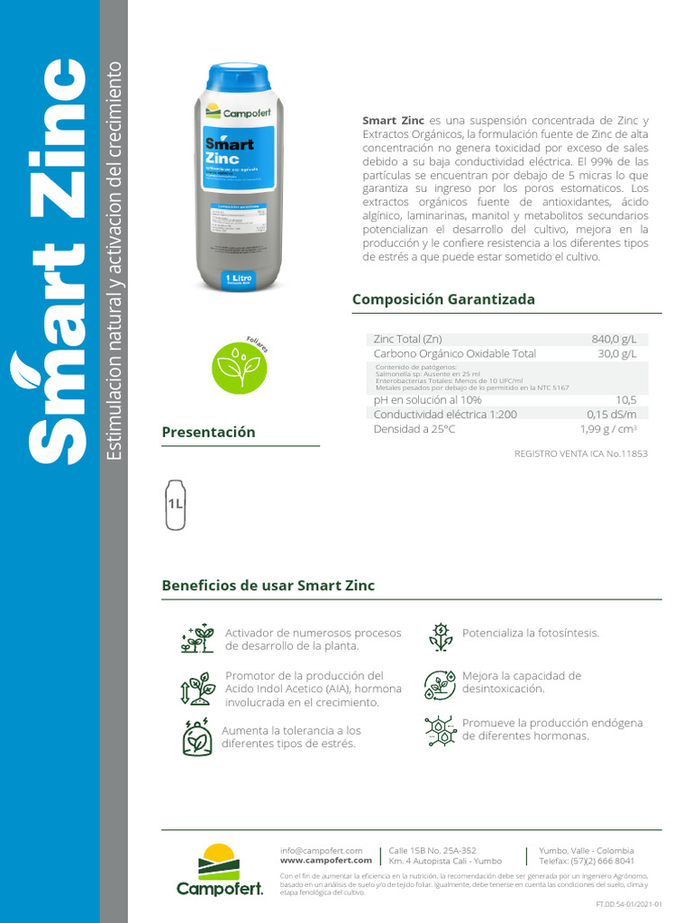FT Smartzinc | PDF | Materiales | Sustancias químicas