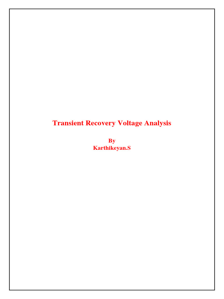 Transient Recovery Voltage | PDF | Electric Power | Physical Quantities