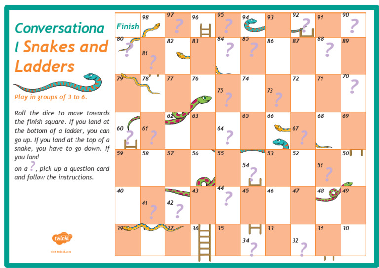 A3 Snakes and Ladders Board Game | PDF | Gaming Devices | Gaming